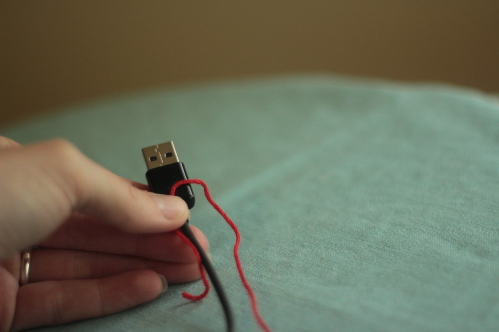 Wrapped Cords: Embroidery Floss Covered Electric Cords