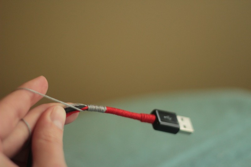 Wrapped Cords: Embroidery Floss Covered Electric Cords