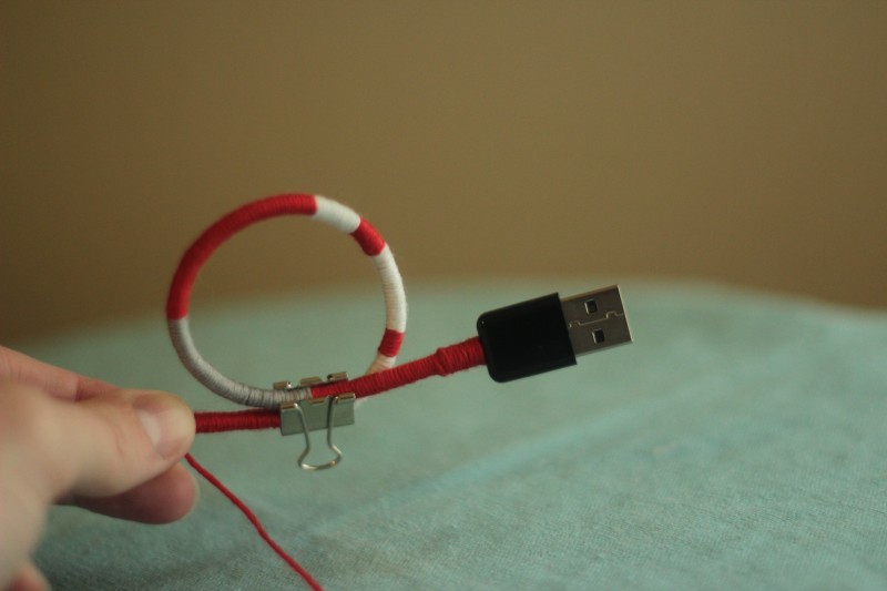 Wrapped Cords: Embroidery Floss Covered Electric Cords